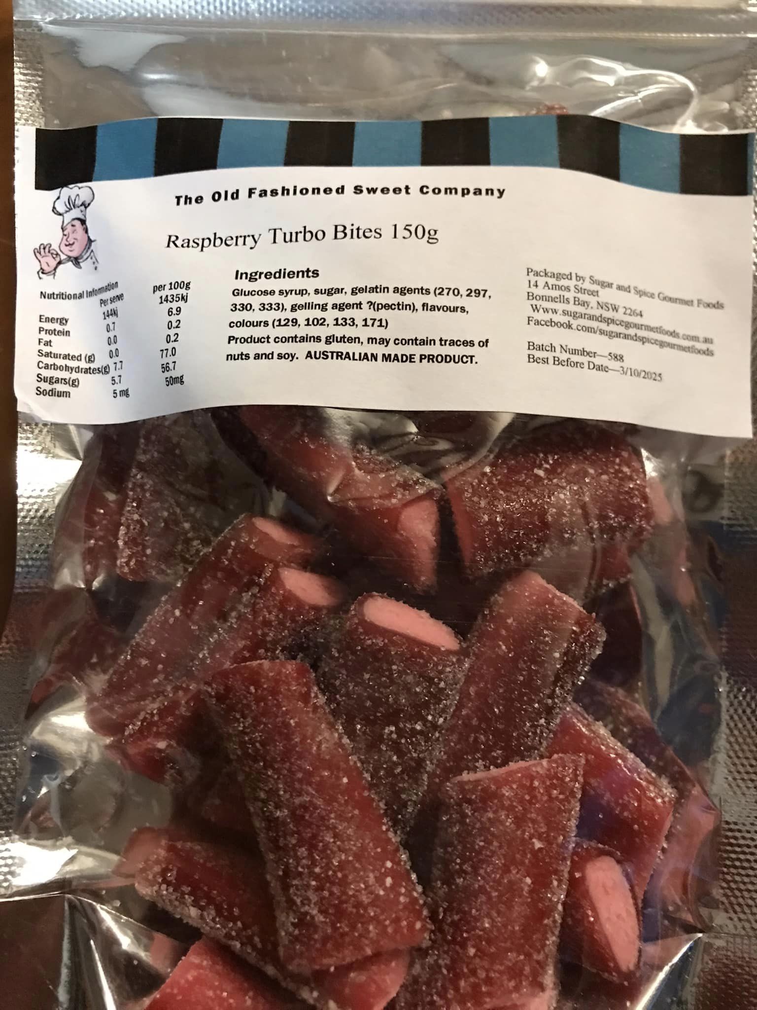 Sweets - Raspberry Turbo Tubes 150g – sugarandspicegourmetfoods