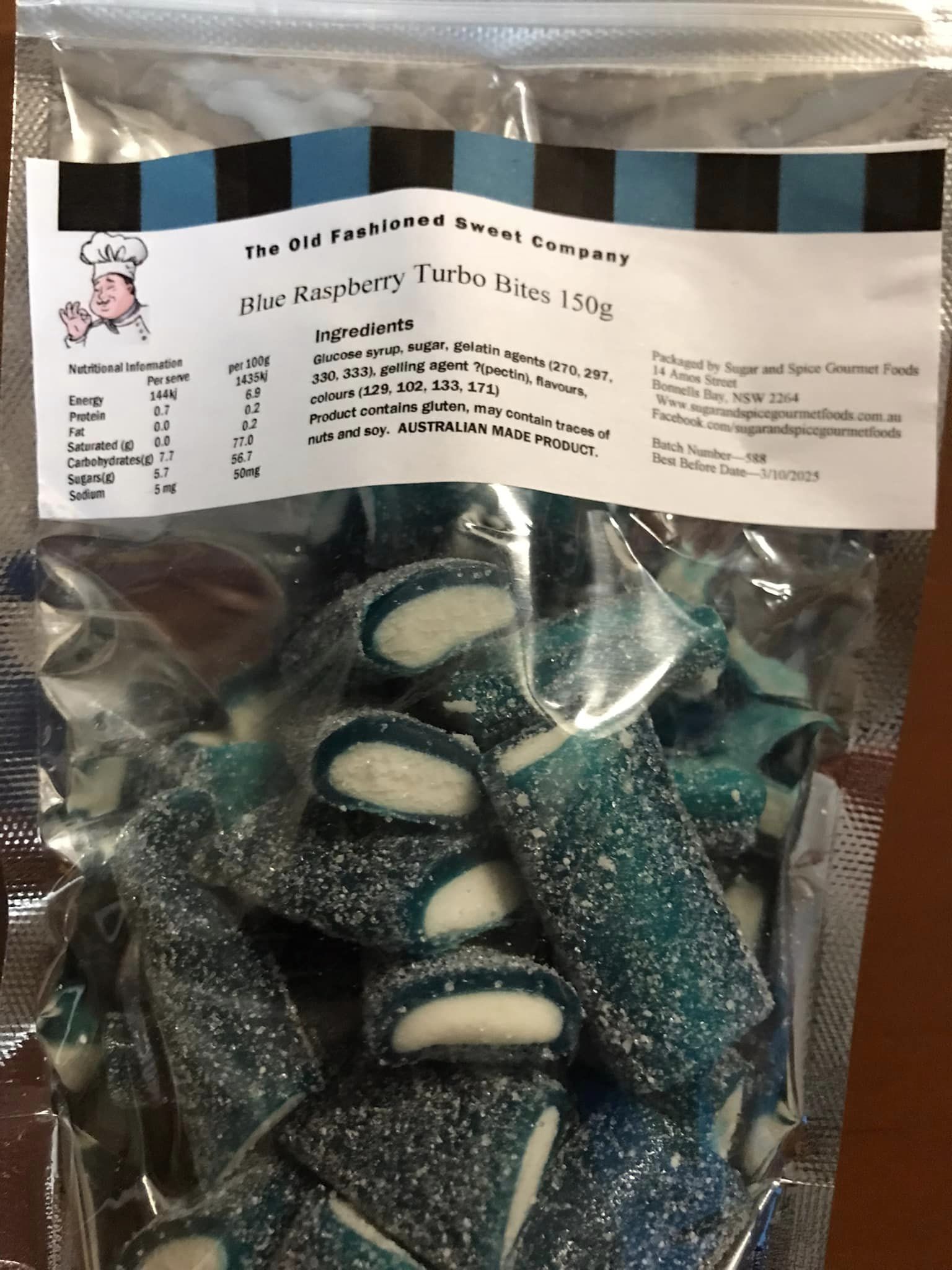 Sweets - Blue Raspberry Turbo Tubes 150g – sugarandspicegourmetfoods