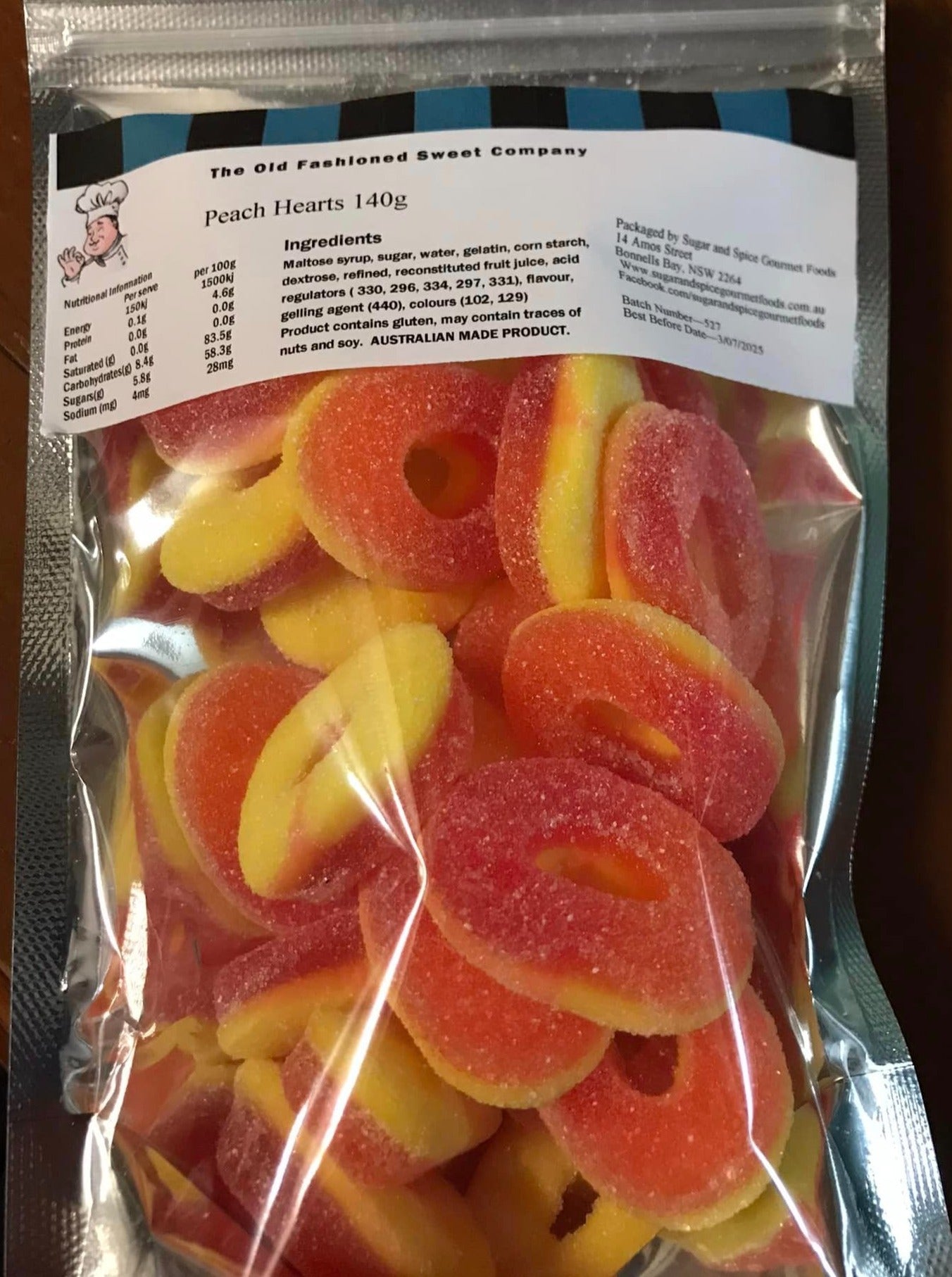 Sweets - Peach Rings - 150g – sugarandspicegourmetfoods